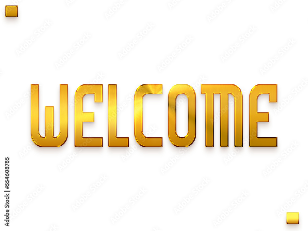 Welcome Text in Transparent PNG Bold TypographyGlowing Golden Text ...