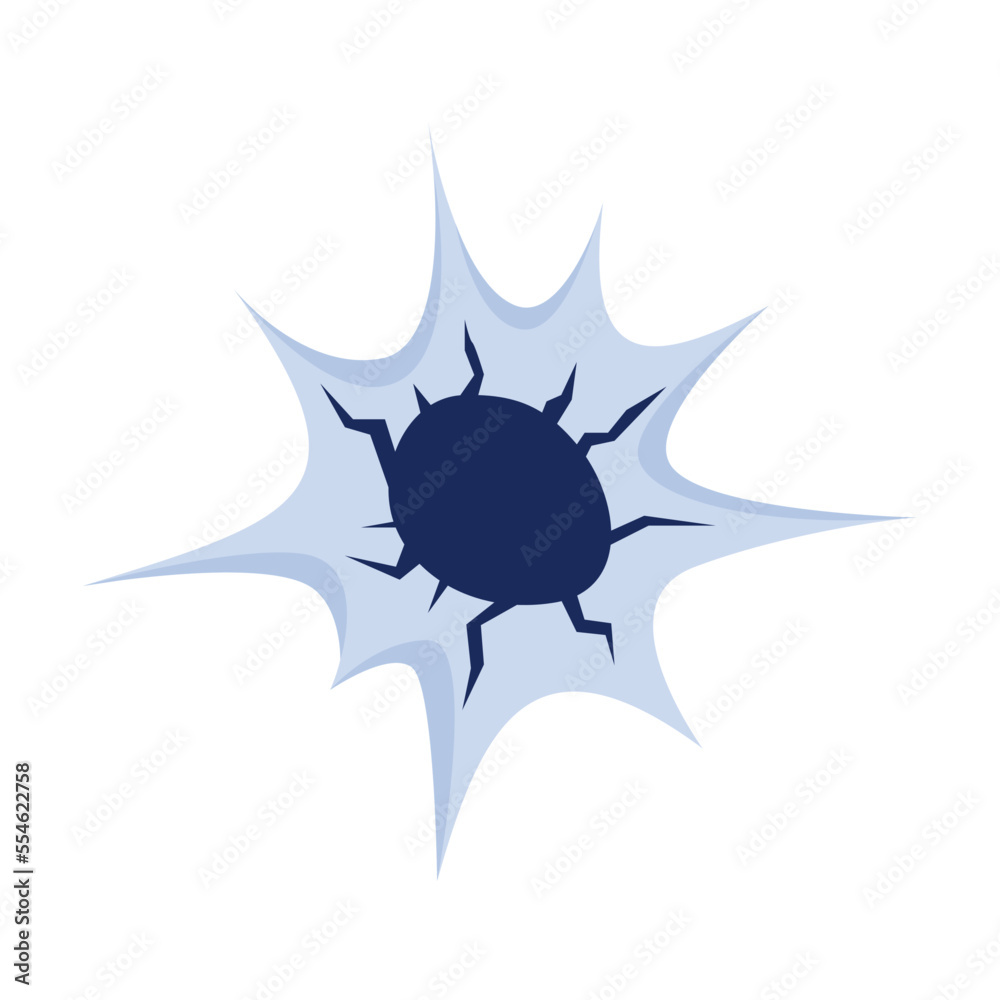 Bullet hole cartoon illustration on white background. Pop art ...