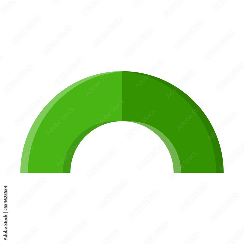 Basic semicircle geometric shape for children vector illustration ...