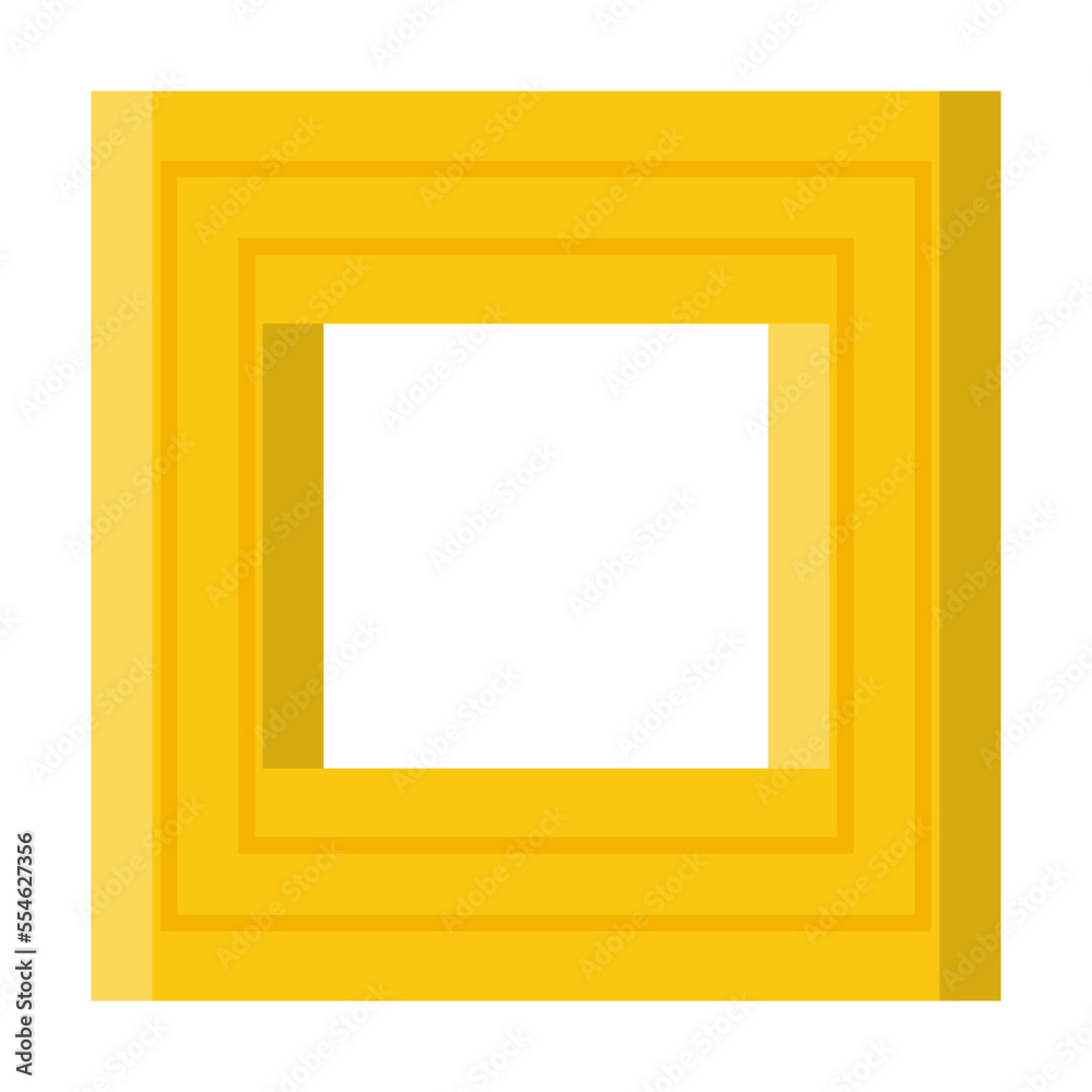 Cartoon drawing of yellow frame figure or form for preschool kids on ...