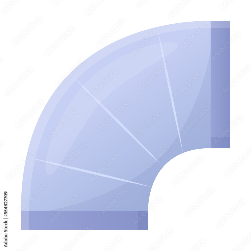 Air duct system. Vector illustration of corner turning part pipe ...