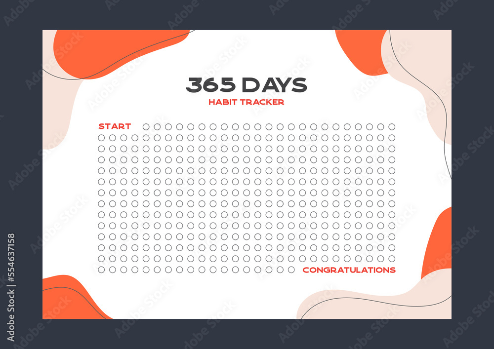 Habits Tracker printable template Vector. Yearly planner habit tracker ... Habits Tracker printable template Vector. Yearly planner habit tracker ...