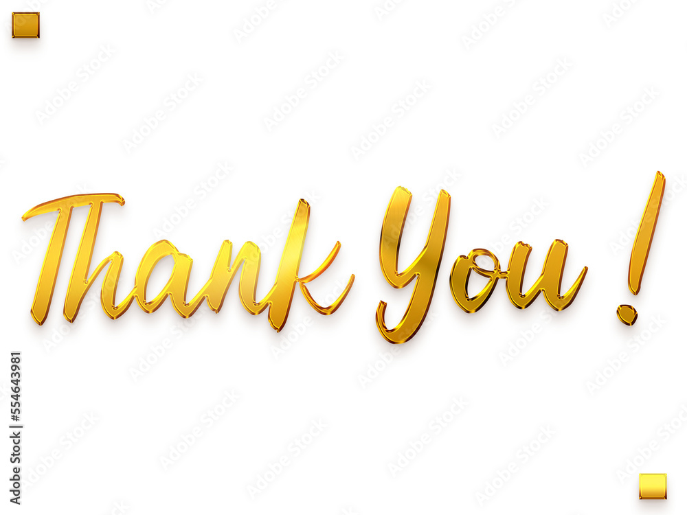 Thank You ! Transparent PNG Golden Text Stock Illustration | Adobe Stock