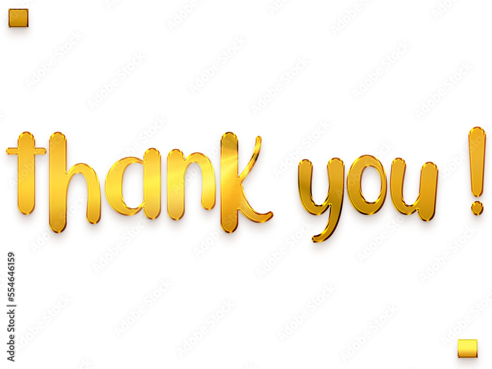 Thank You ! Transparent PNG Golden Bold Text Stock Illustration | Adobe ...