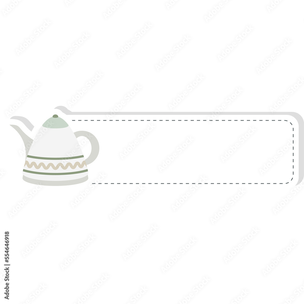 Hygge themed teapot element collection set aesthetic label name tags ...