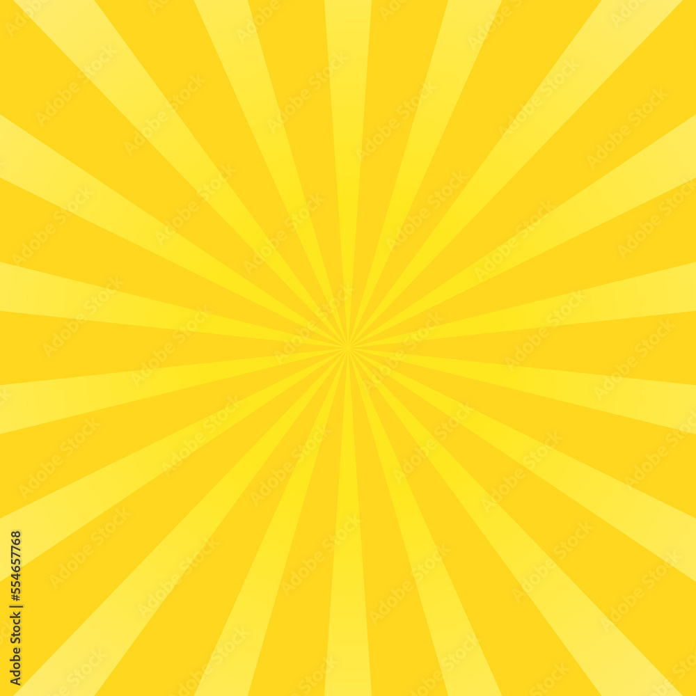 yellow sun rays background cartoon vector Stock Vector | Adobe Stock