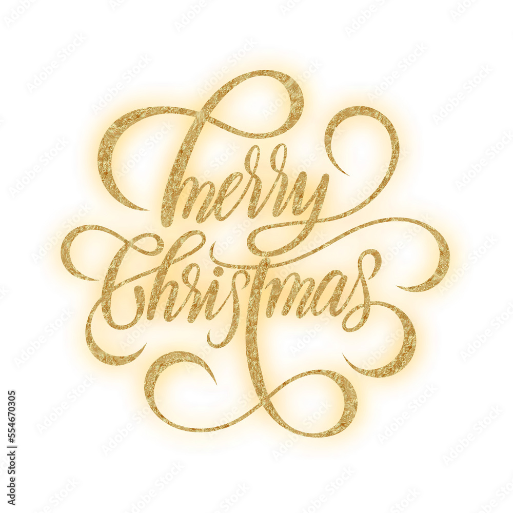 merry christmas beautiful lettering illustration with gold grain color ...