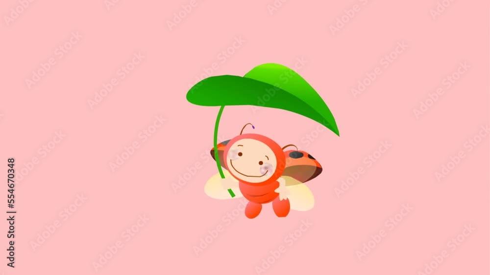 cartoon ladybird flying 2d animated background, ladybug Stock Video ...