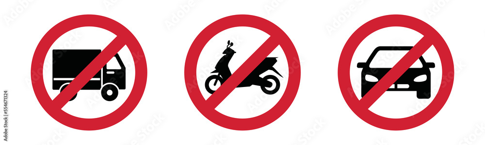 Vehicles are not allowed to enter sign icon vector. Vehicles are ...