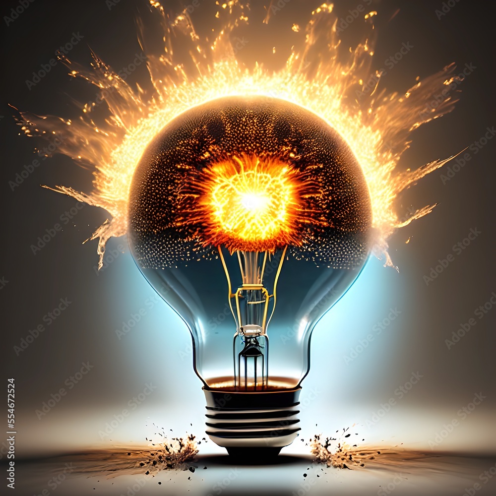 explosion caused by a standard electric lightbulb. shot that was taken ...