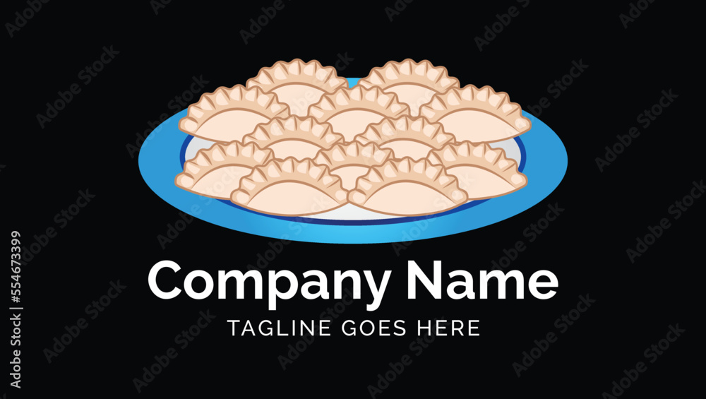 Momo Mandu dumplings Traditional Asian Food Vector Illustration Logo ...