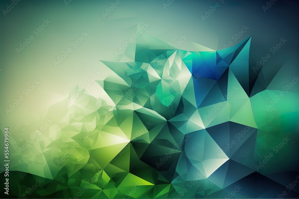 Blue green color gradient with contemporary abstract triangular polygon ...