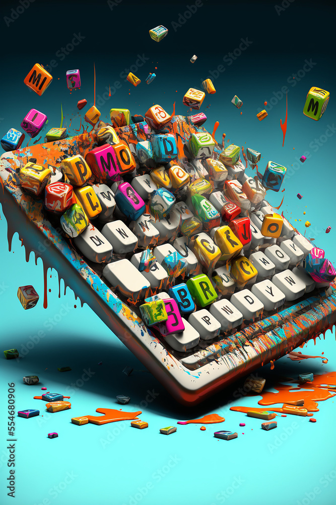 Pc Keyboard, Retro keyboard, Generative Ai Stock Illustration | Adobe Stock