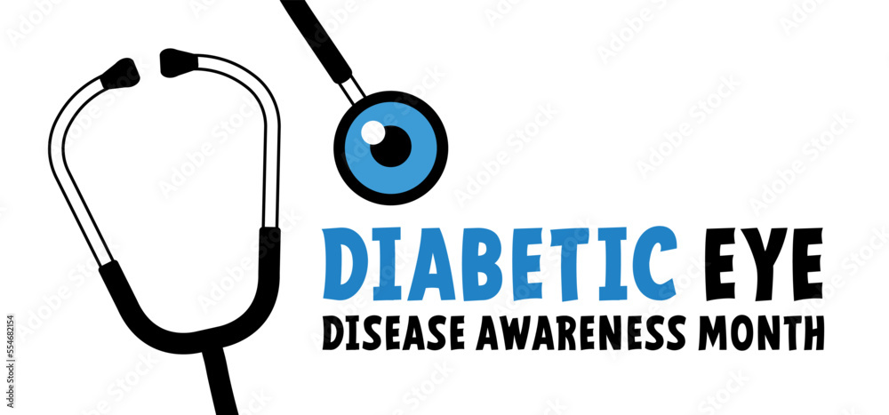 Diabetic eye, disease awareness month. Doctor stethoscope. World ...