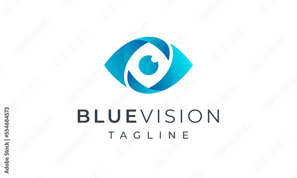 Blue Vision Eye Logo Optic and Optometry Sight Symbol Design เวกเตอร์ ...