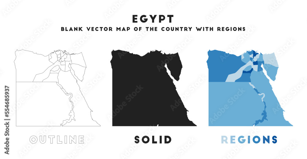 Egypt map. Borders of Egypt for your infographic. Vector country shape ...
