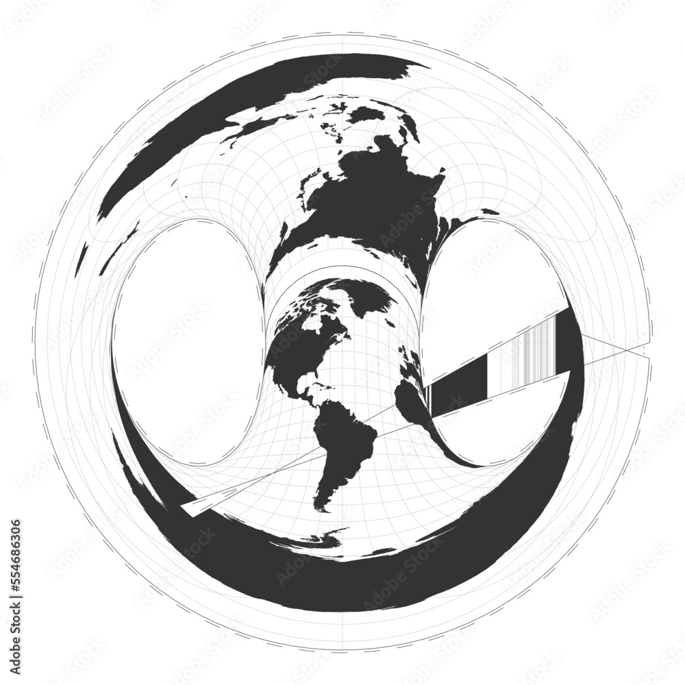 Vector World Map Hammer Retroazimuthal Projection Plain World Geographical Map With Latitude
