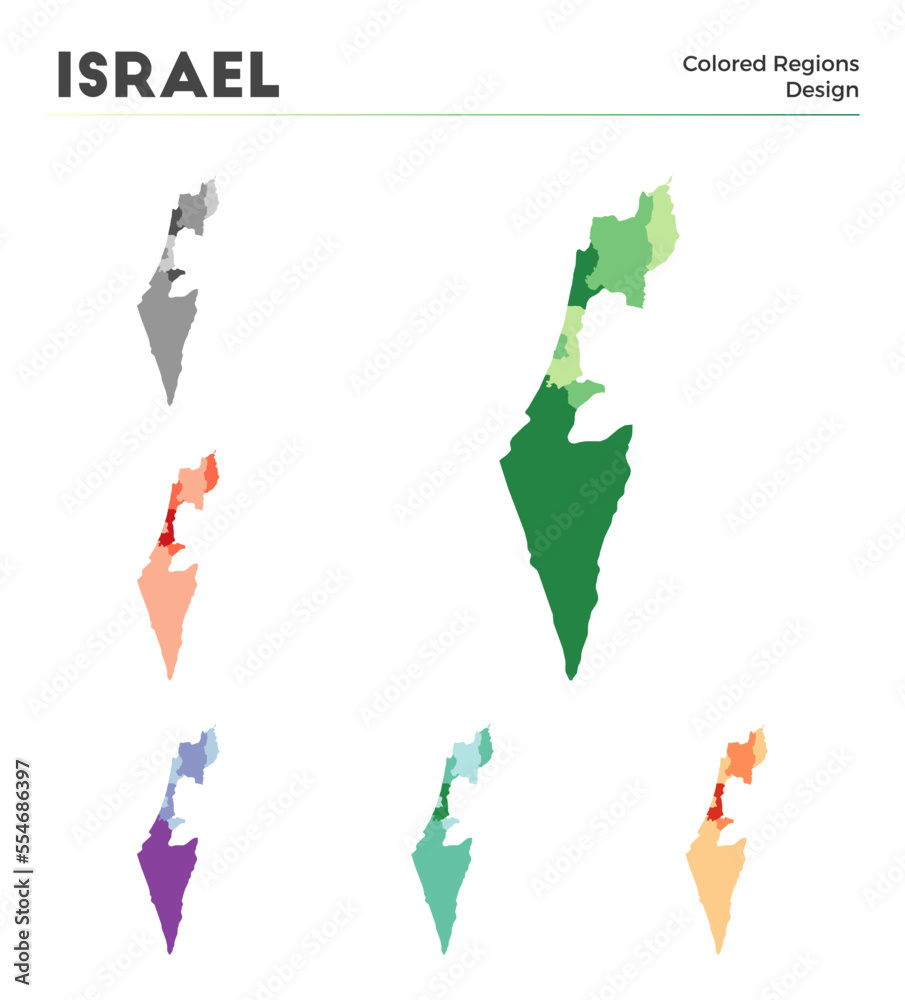 Israel map collection. Borders of Israel for your infographic. Colored ...