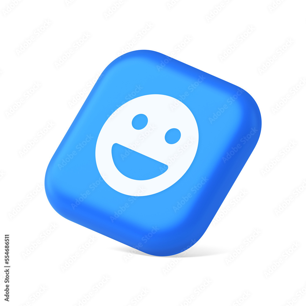 Smiley emoticon comic face emoji button laughing social network ...