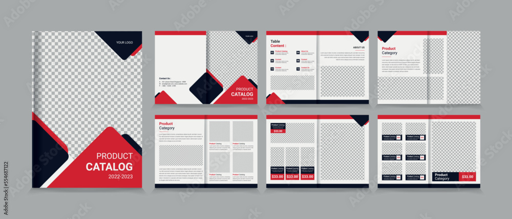 Product catalogue layout template, company booklet desigb, modern and ...