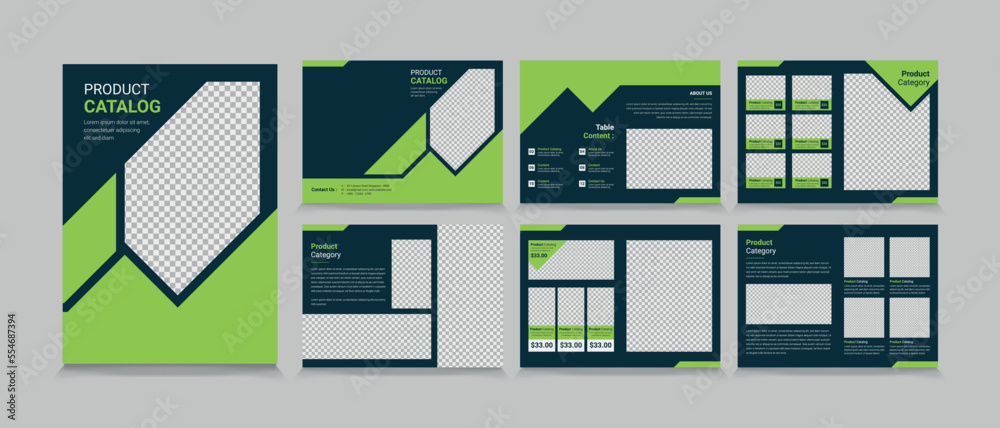 Vetor de Product catalogue layout template, company booklet desigb ...