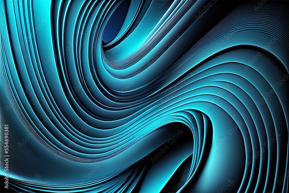 Artistic abstract blue curved lines backdrop. Generative AI Stock ...