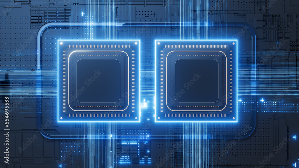 3d illustration Technology Smart motherboard chip creative map Stock ...