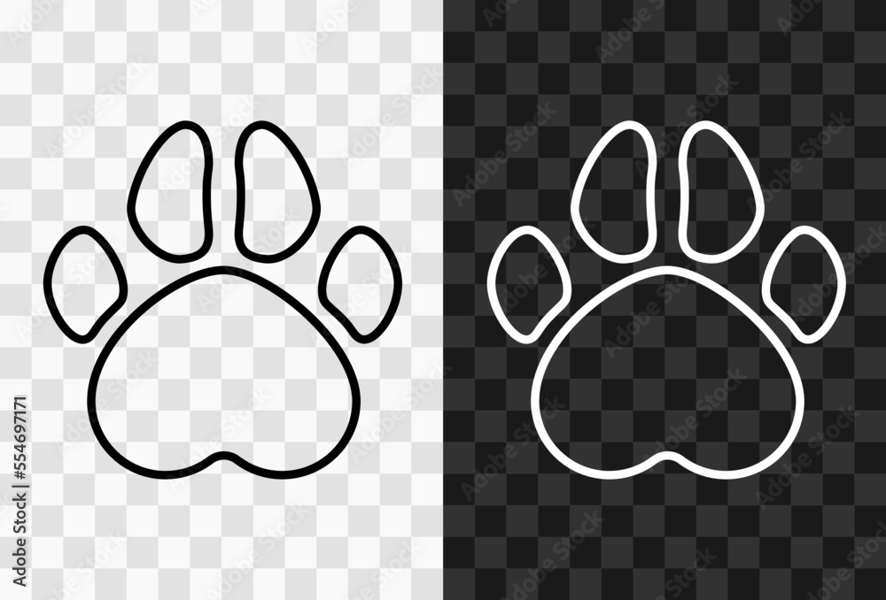 Dog paw, high quality vector editable line icon. Dog paw outline icon ...