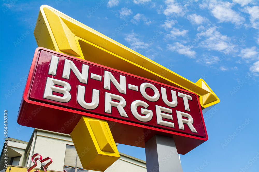 Large In-N-Out Burger billboard in SAN FRANCISCO, CA, USA on SEP 11 ...