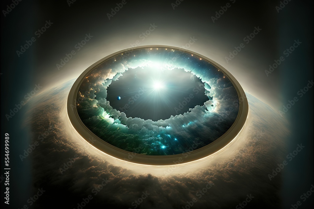 The shape of the earth. Sci-fi background with planet and abstract ...