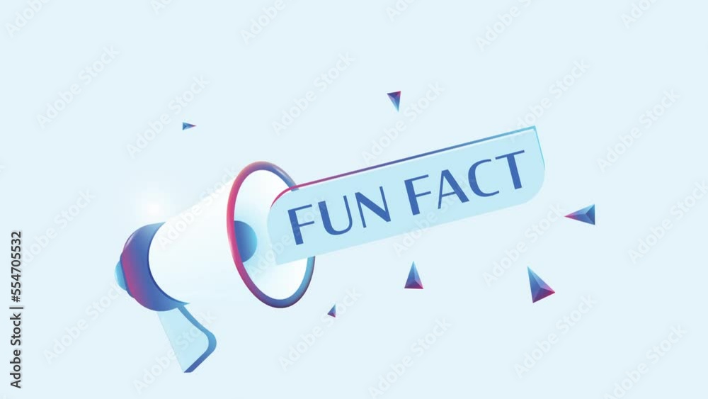 Fun fact text with 3d realistic megaphone animation. Megaphone sign ...