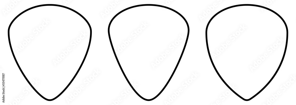 Set of guitar line pick icons. Vector illustration isolated on ...