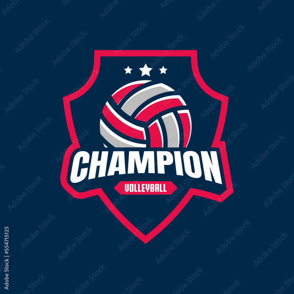 Volleyball championship logo, emblem, icons, designs templates with ...