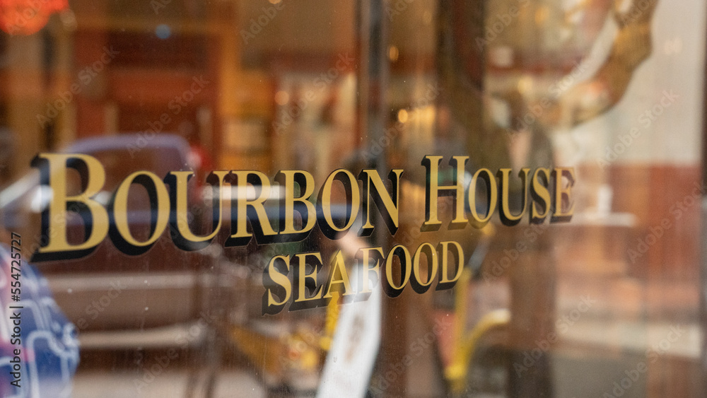 The famous BOURBON HOUSE SEAFOOD restaurant on Bourbon street in New ...