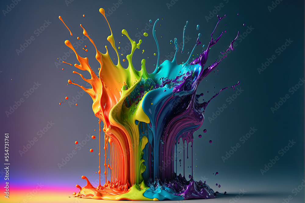 rainbow colored paint splash Stock Illustration | Adobe Stock