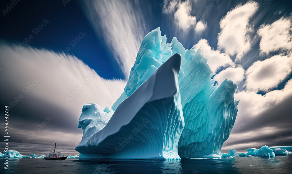Iceberg in Antarctica. Extremely large, majestic iceberg of amazing ...