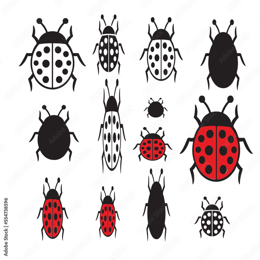 Ladybug clip art set Stock Vector | Adobe Stock