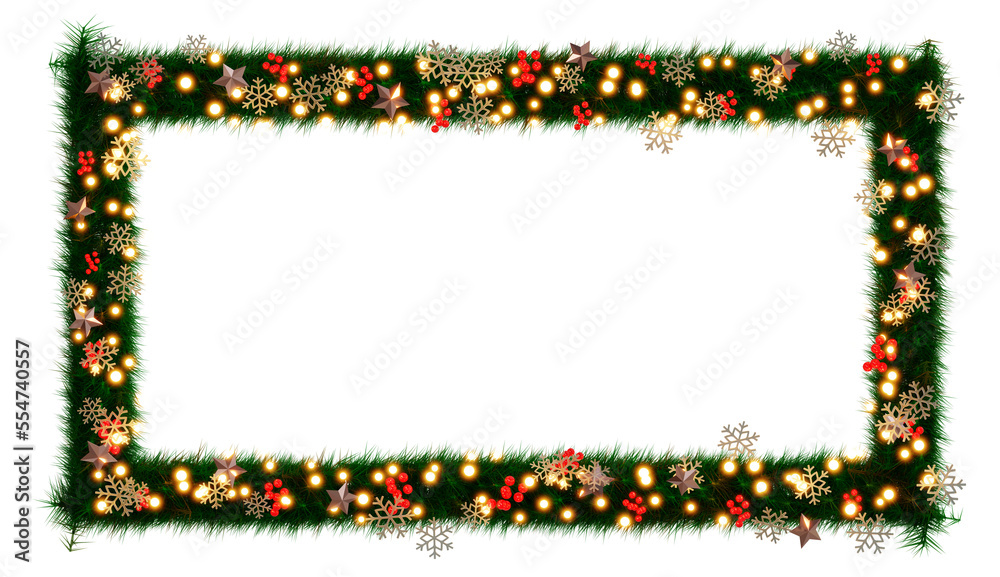 Beautiful christmas wreath with sparkling illumination in the shape of ...