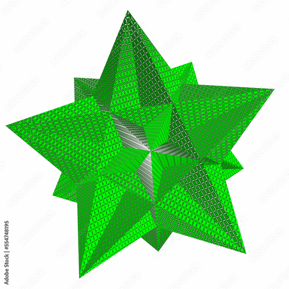 Shining Bright: The Illustrious Green Star Shape. Green star shape. 3D ...