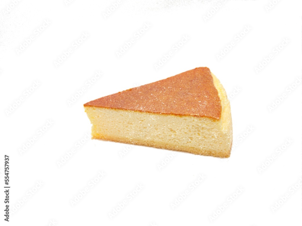 Realistic hand drawing of piece, slice of cheesecake, isolated on white ...