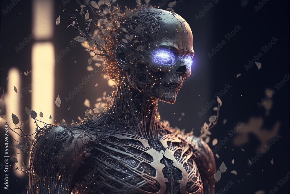 "Skeleton Cyber Artificial Human: An AI Generated Illustration" Stock ...