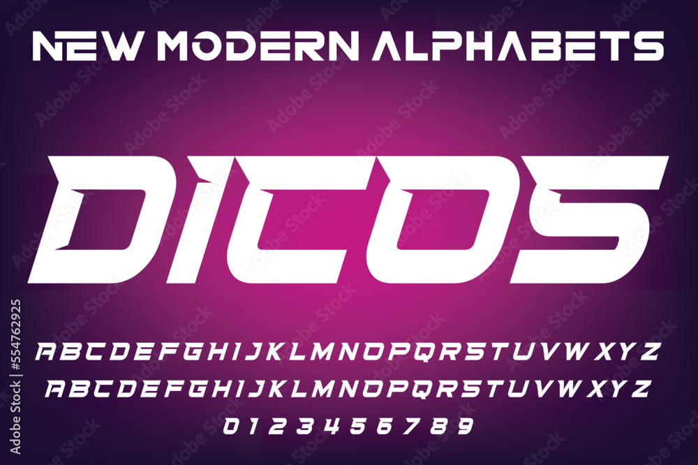 DICOS Sports minimal tech font letter set. Luxury vector typeface for ...