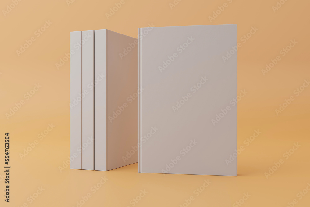 Hardcover blank book template with brown background for your design ...