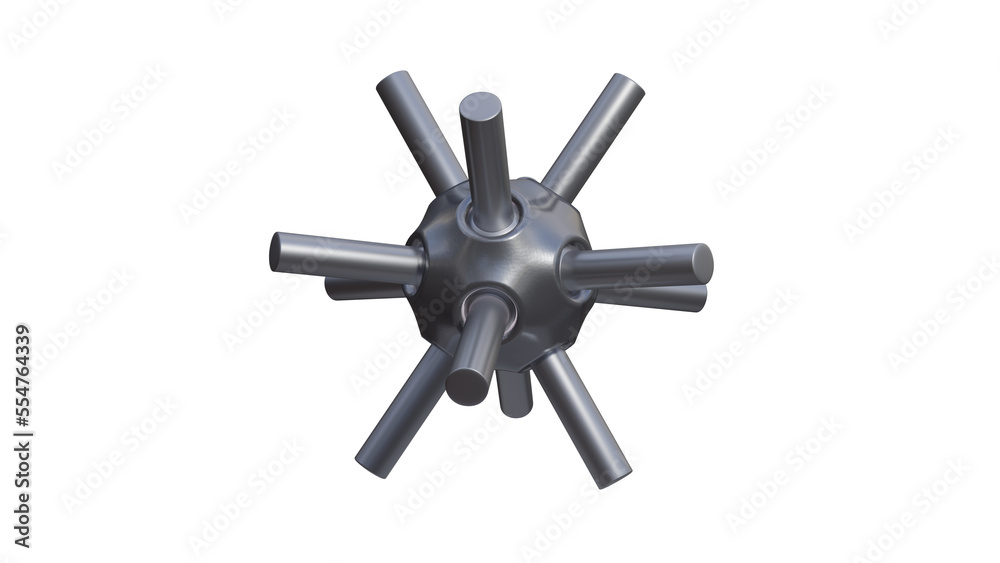 Spherical high energy laser fusion reactor. Metal sphere with rods ...