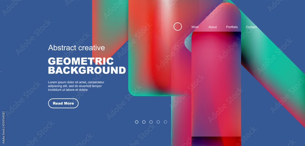 Abstract Trendy Geometric Patterns Poster With Fluid Color Triangles