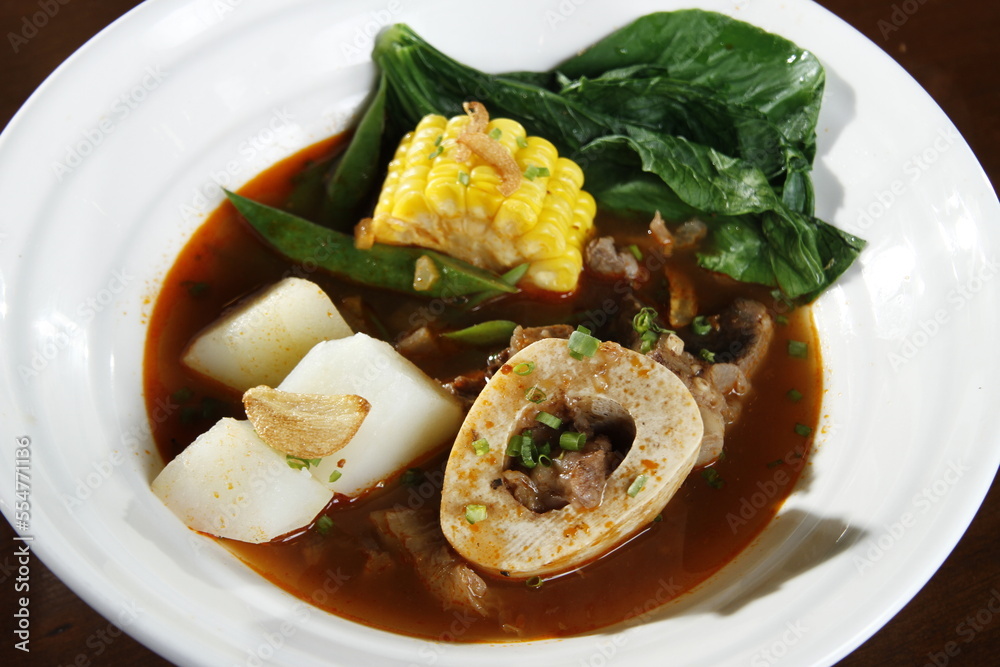 Bulalo, a beef soup from the Philippines made from beef shanks, bone ...