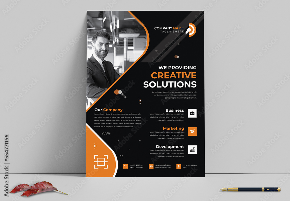 Creative Solution Flyer Design Stock Template | Adobe Stock