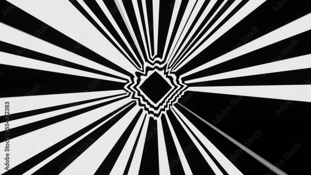 Monochrome animated patterns. Curved lines in motion. Black and white ...