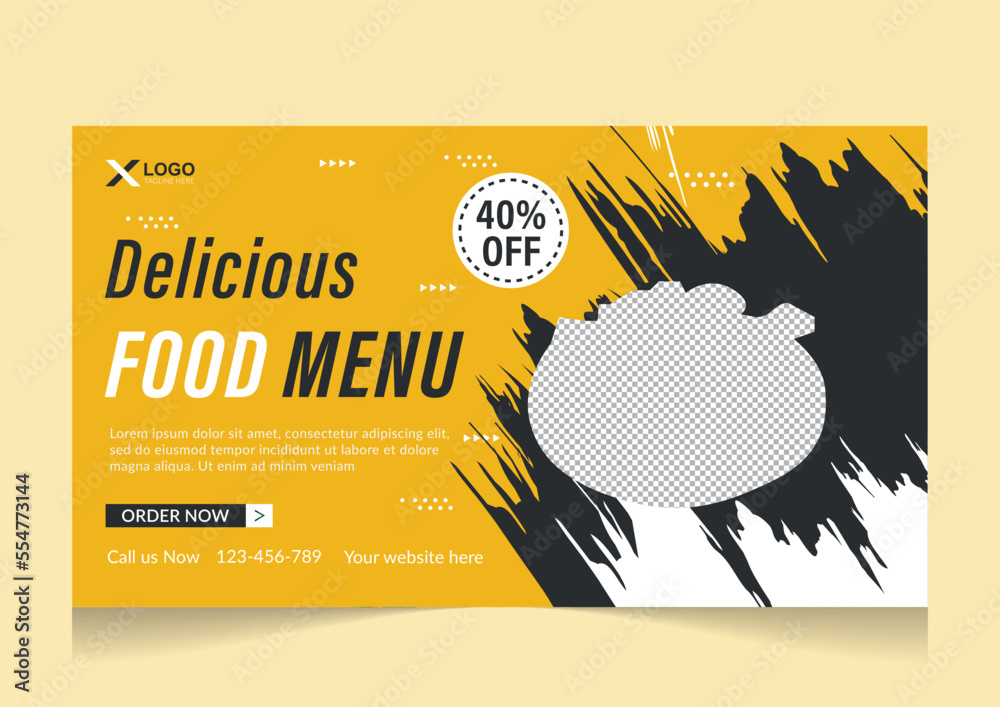 Asian restaurant food menu youtube thumbnail design editable template ...