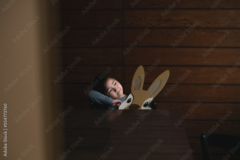 girl with rabbit mask Stock Photo | Adobe Stock